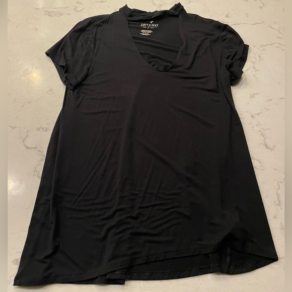 American Eagle Outfitters | Tops | Black American Eagle Soft Sexy Cutout Tee | Poshmark